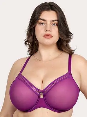 Victoria's Secret Curvy Couture Sheer Mesh Unlined Bra - Purple