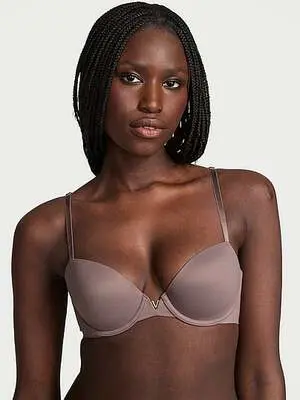 Victoria's Secret Love Cloud Smooth Lightly Lined Plunge Demi Bra Grey