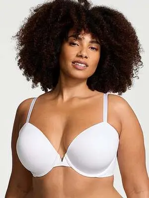 Victoria's Secret Love Cloud Smooth Lightly Lined Plunge Demi Bra White,ivory
