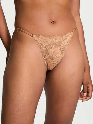 Victoria's Secret Dream Angels Crystal Heartware V-string Panty Beige