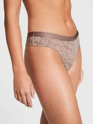 Pink Wear Everywhere Lace Thong Panty Brown