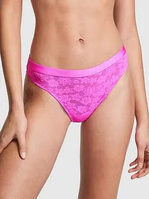 Pink Wear Everywhere Lace Thong Panty - Pink