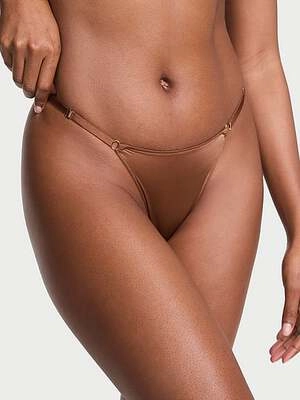Victoria's Secret Very Sexy Rose Lace Adjustable V-string Panty - Brown