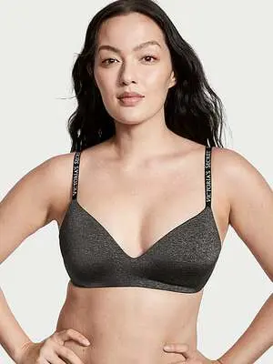 Victoria's Secret The T-shirt Cotton Exploded Logo Lightly Lined Wireless Bra Multicolored