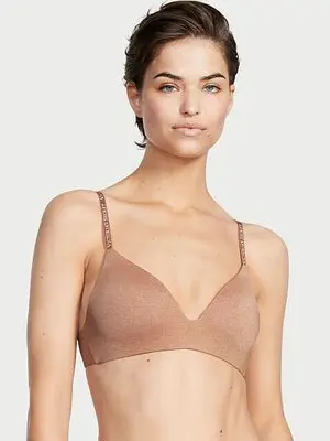 Victoria's Secret The T-shirt Cotton Exploded Logo Lightly Lined Wireless Bra Orange