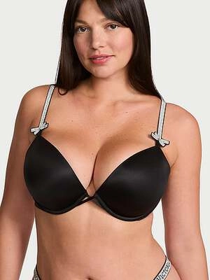 Victoria's Secret Very Sexy Logo Shine Strap Push-up Bra - Black