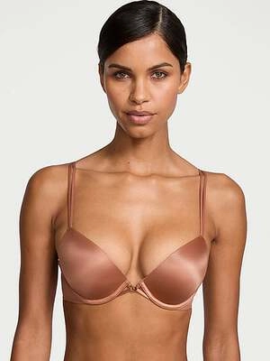 Victoria's Secret Very Sexy Logo Shine Strap Push-up Bra - Brown