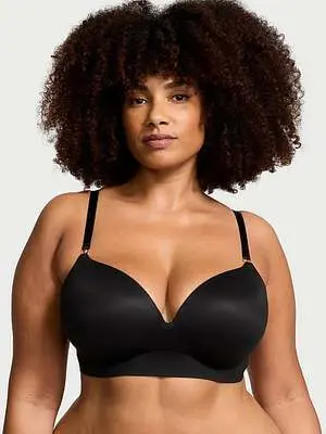 Victoria's Secret Love Cloud Smooth Wireless Push-up Plunge Bra Black