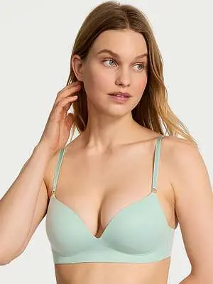 Victoria's Secret Love Cloud Smooth Wireless Push-up Plunge Bra Blue
