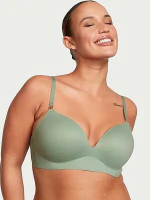 Victoria's Secret Love Cloud Smooth Wireless Push-up Plunge Bra Green