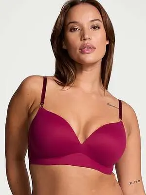 Victoria's Secret Love Cloud Smooth Wireless Push-up Plunge Bra Red