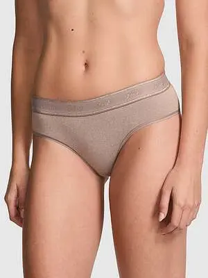 Pink Logo Cotton Hiphugger Panty Brown