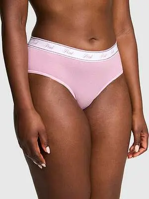 Pink Logo Cotton Hiphugger Panty Gold