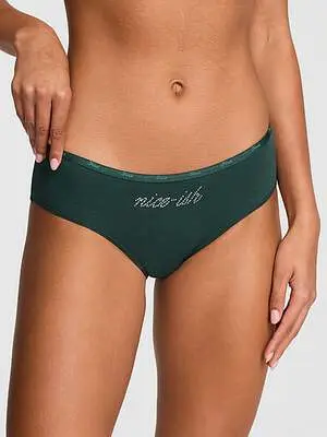 Pink Logo Cotton Hiphugger Panty - Green