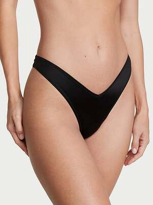 Victoria's Secret Very Sexy Lace Strappy Hardware Peekaboo Thong Panty - Black