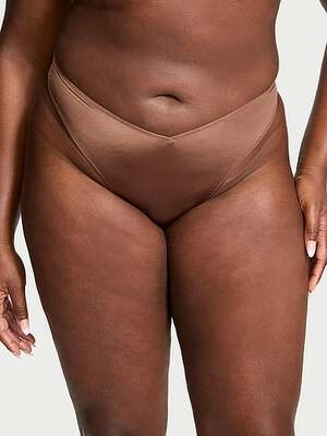 Victoria's Secret Very Sexy Rose Lace-trim Cut-out Thong Panty - Brown