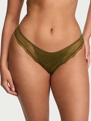 Victoria's Secret Very Sexy Rose Lace-trim Cut-out Thong Panty - Green
