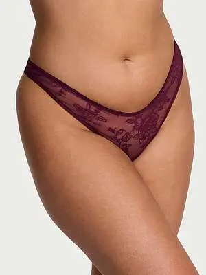 Victoria's Secret Very Sexy Sheer Reveal Mesh-trim Strappy-back Thong Panty - Pink