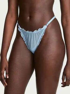 Victoria's Secret Very Sexy Sheer Reveal Mesh-trim Strappy-back Thong Panty - Print