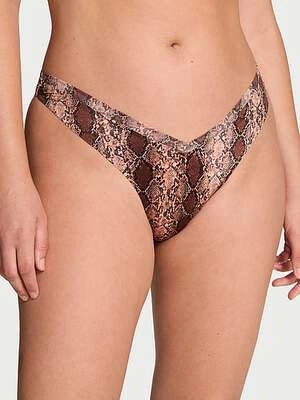 Victoria's Secret Very Sexy Rose Lace Overlay Thong Panty Print