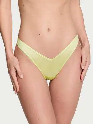 Victoria's Secret Very Sexy Rose Lace-trim Cut-out Thong Panty Yellow