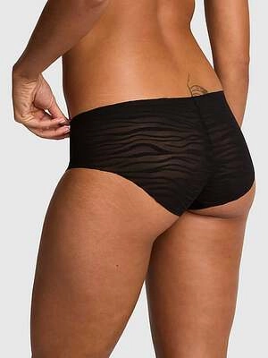 Pink No-show Hiphugger Panty - Black