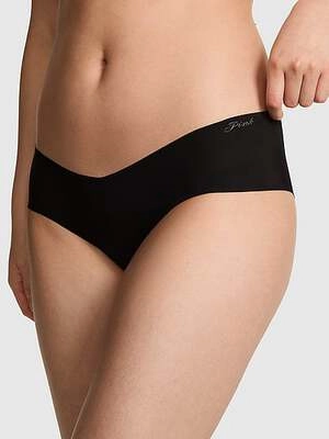 Pink No-show Hiphugger Panty - Black