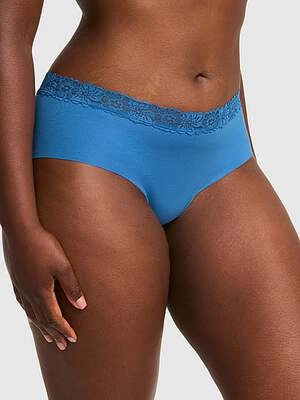 Pink No-show Hiphugger Panty - Blue