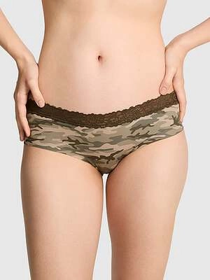 Pink No-show Cotton Hiphugger Panty - Print