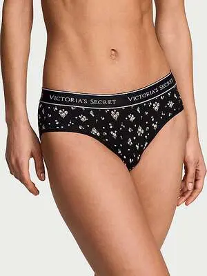 Victoria's Secret Cotton Sheer Heritage Logo Hiphugger Panty Floral