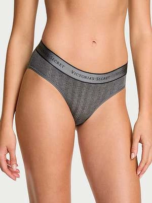 Victoria's Secret Cotton Logo Hiphugger Panty - Grey