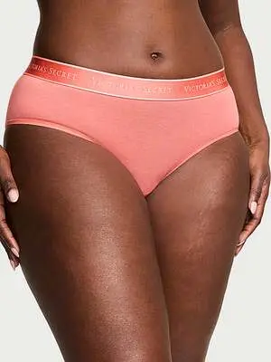 Victoria's Secret Cotton Sheer Heritage Logo Hiphugger Panty Orange