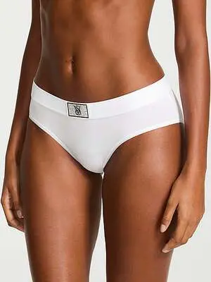 Victoria's Secret Cotton Sheer Heritage Logo Hiphugger Panty White,ivory