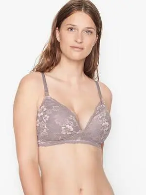 Victoria's Secret Body By Victoria Lace Wing Wireless Nursing Bra Purple