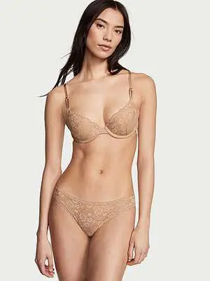 Victoria's Secret The Lacie Lace Bikini Panty Beige