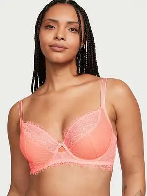 Victoria's Secret Dream Angels Fabulous By Sweet Melody Embroidery Unlined Full-cup Bra Orange