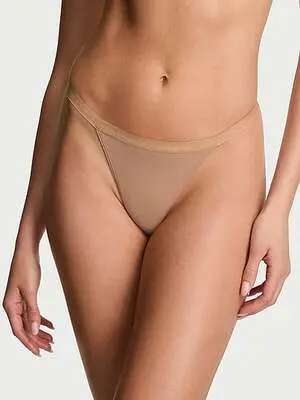 Victoria's Secret Stretch Cotton V-string Panty - Beige