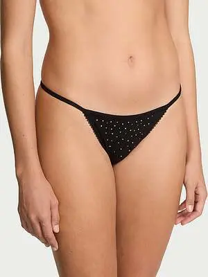 Victoria's Secret Stretch Cotton V-string Panty - Black