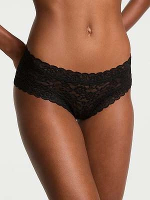 Victoria's Secret The Lacie Lace Cheeky Panty - Black