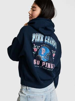 Pink PINK Campus Fleece Full-Zip Hoodie Blue