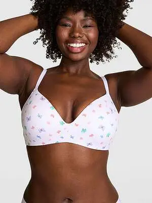 Pink Wear Everywhere Push-up Wireless Bra - Print