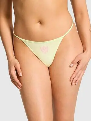 Pink Cotton V-string Panty Green