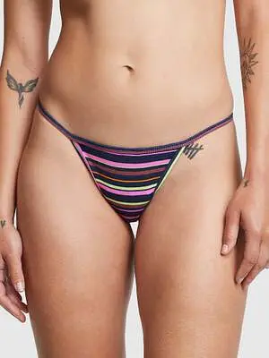 Pink Cotton V-string Panty Multicolored