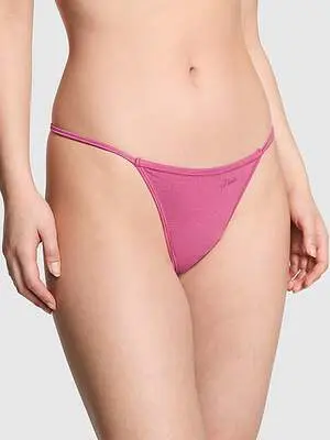 Pink Cotton V-string Panty Purple