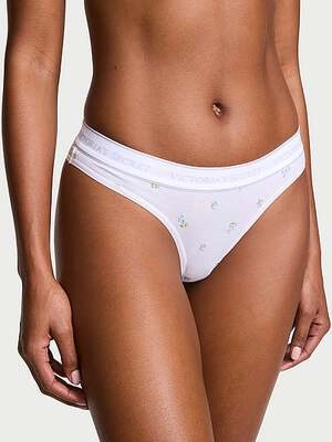 Victoria's Secret Cotton Logo Thong Panty - Print
