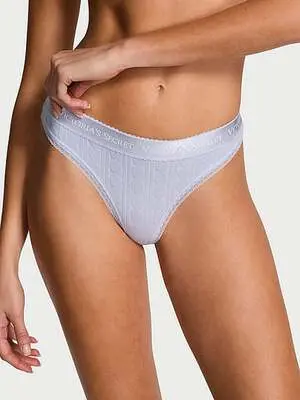 Victoria's Secret Cotton Exploded Logo Thong Panty Purple
