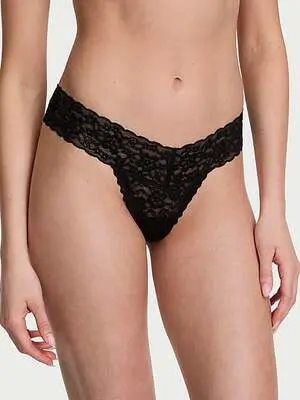 Victoria's Secret The Lacie Lace Thong Panty - Black
