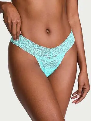 Victoria's Secret The Lacie Lace Thong Panty - Blue