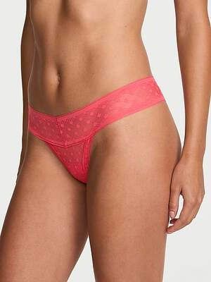 Victoria's Secret The Lacie Dot Geo Lace Thong Panty - Red