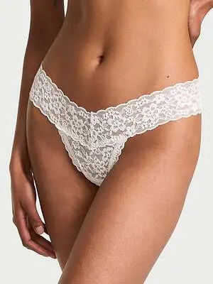 Victoria's Secret The Lacie Lace Thong Panty - White,ivory